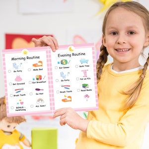 Kids Chore Chart Printable: Morning & Evening Routine (PDF) - Etsy