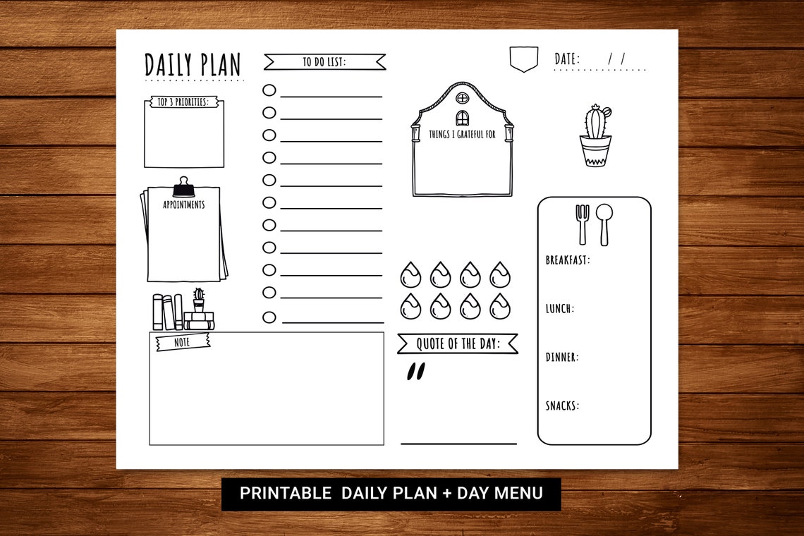 Daily Plan Monthly Plan Colouring Page BOOKMARKS Planner - Etsy