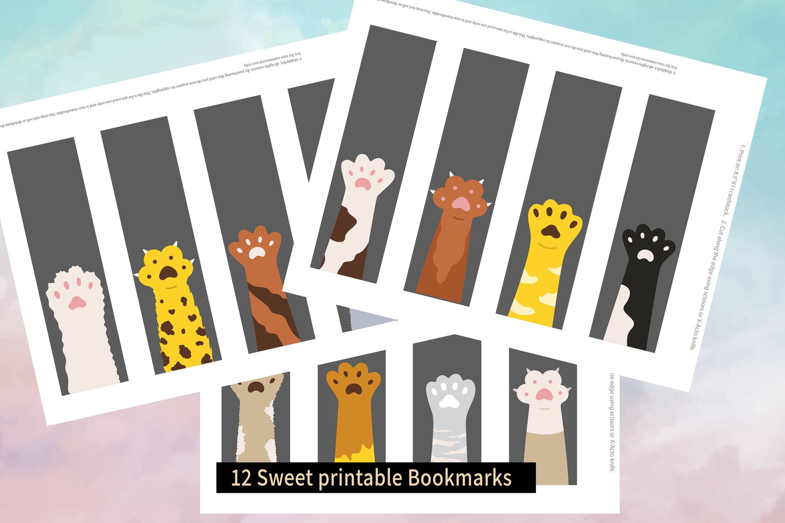 Printable Bookmarks Template Bookmarks for Kids Animals | Etsy