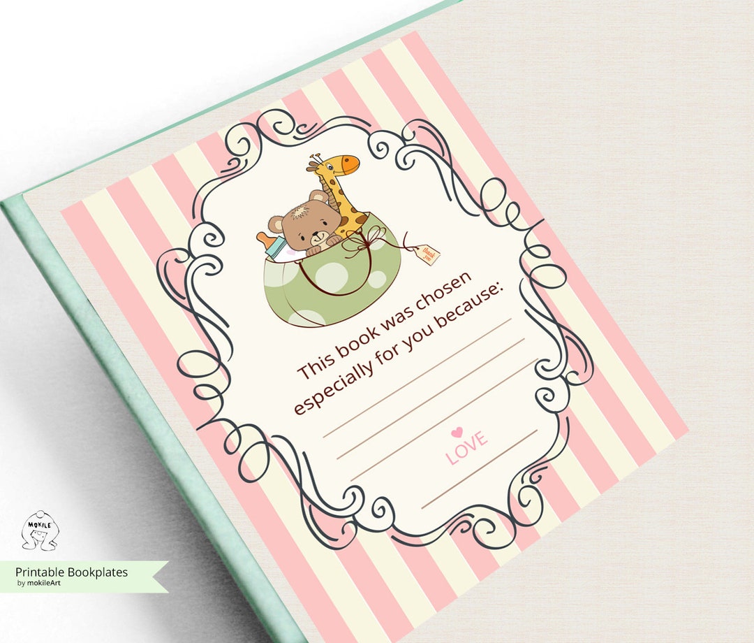 Printable Book Plate,book Plates,baby Shower Bookplate,instant Download ...