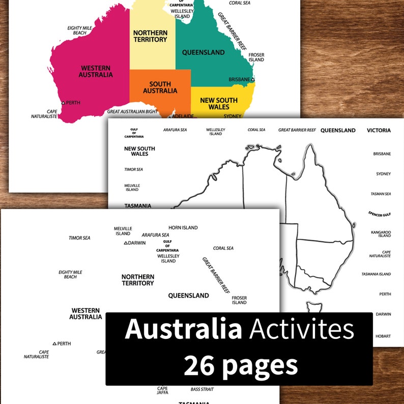Australia Activity Pack: Learning Map, Coloring Pages (PDF Downloadable ...