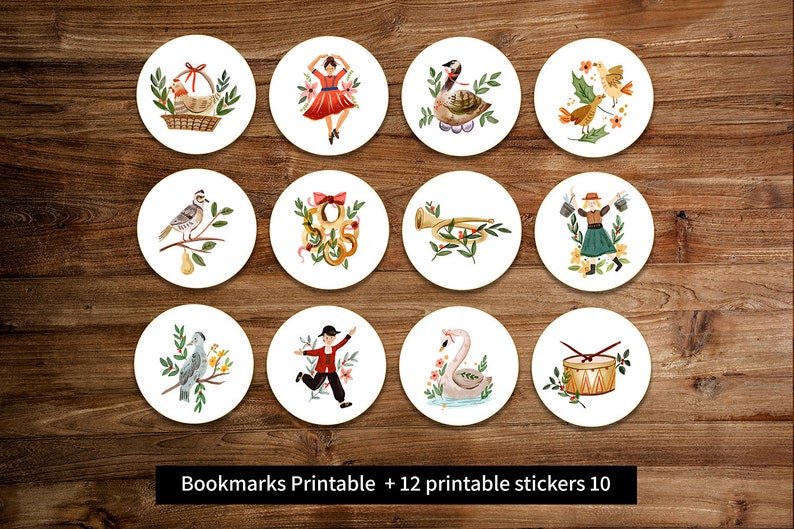 Bookmarks Printable, Bookmarks Printable Set of 10 Bookmarks 12 ...