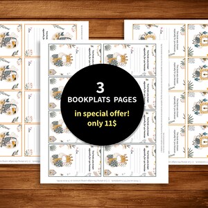 Printable Bookplate -book Plates -baby Shower Bookplate -3 Printable ...