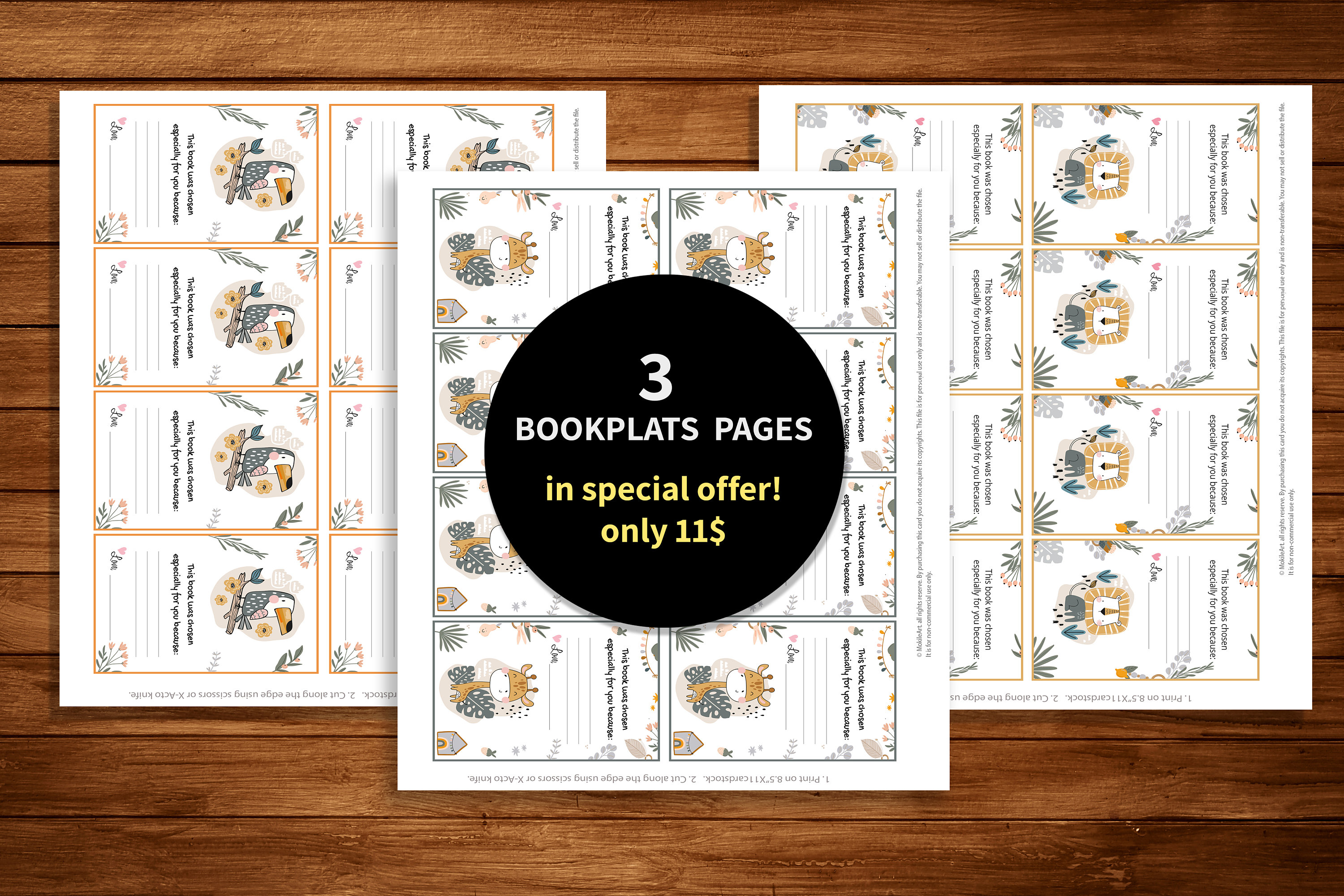 Printable Bookplate book Plates baby Shower Bookplate 3 - Etsy