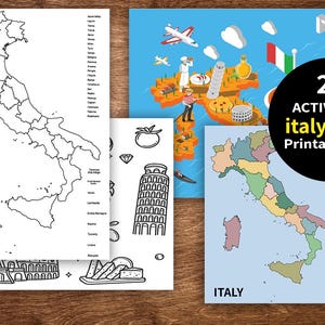 ITALY Map,distance Learning, Coloring Map, Italy Activites, Italy Kids ...