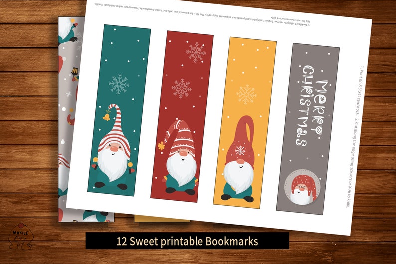 Printable Bookmarks Template Christmas Bookmarks Printable | Etsy