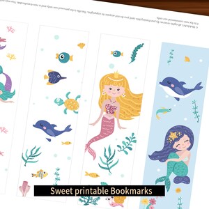 Printable Bookmarks Template, Mermaids Bookmarks, Printable Bookmarks ...