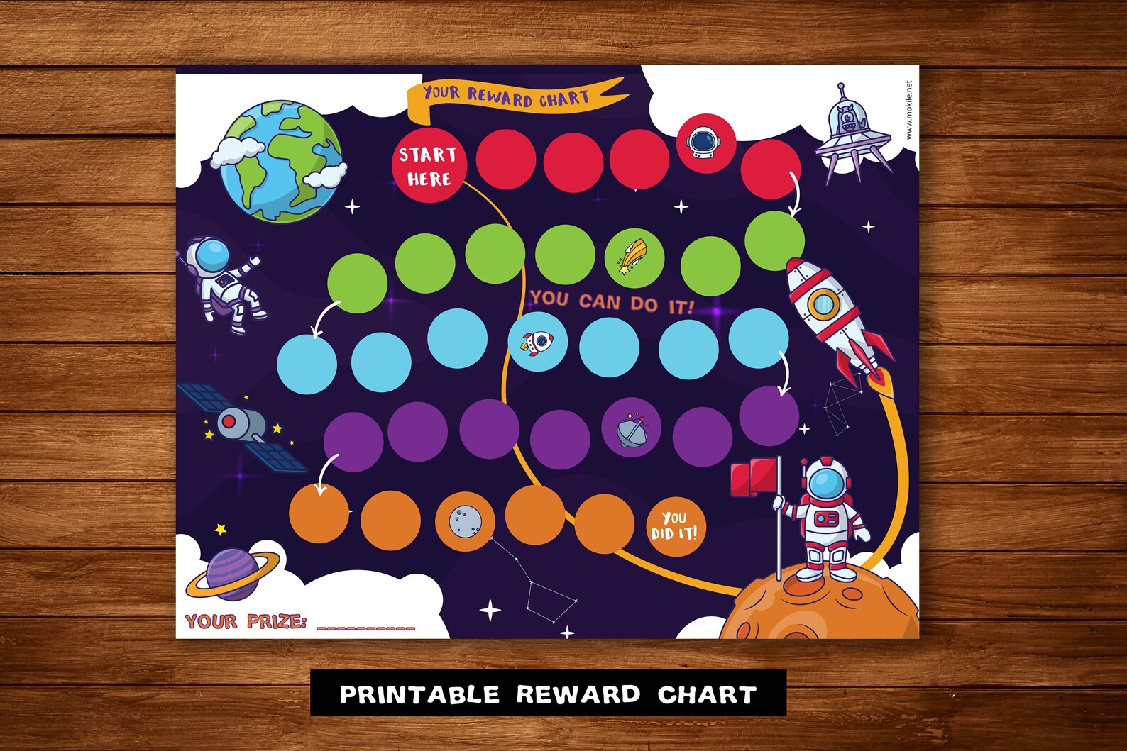 Reward Chart, Printable Space Reward Chart, Sticker Chart, Reward Chart ...