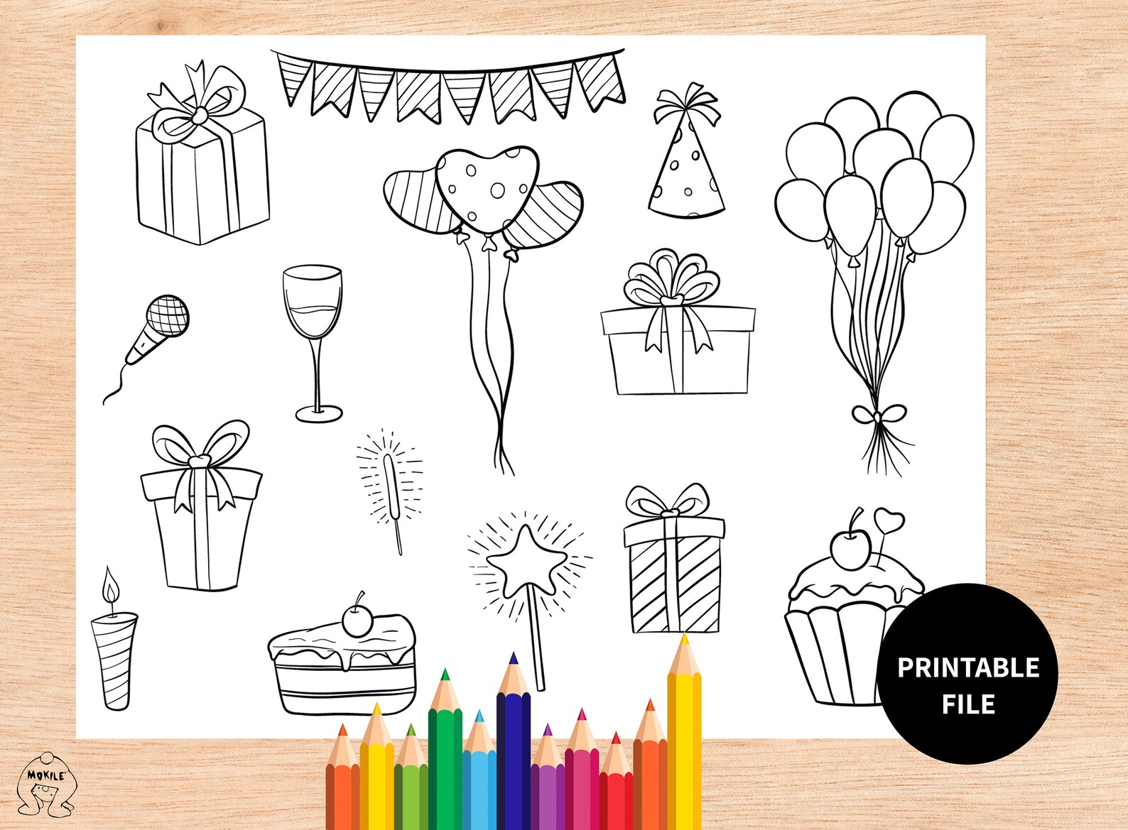 Birthday Activity Pagesbirthday Printableprintable Coloring | Etsy