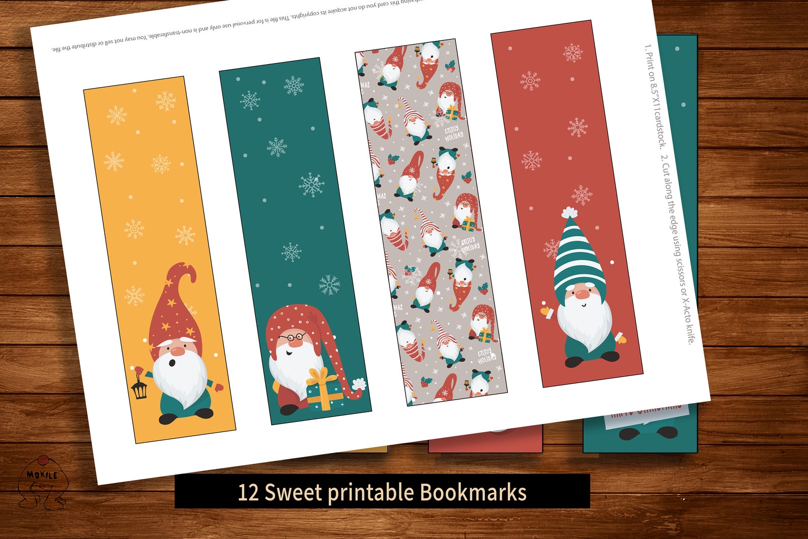Printable Bookmarks Template Christmas Bookmarks Printable | Etsy