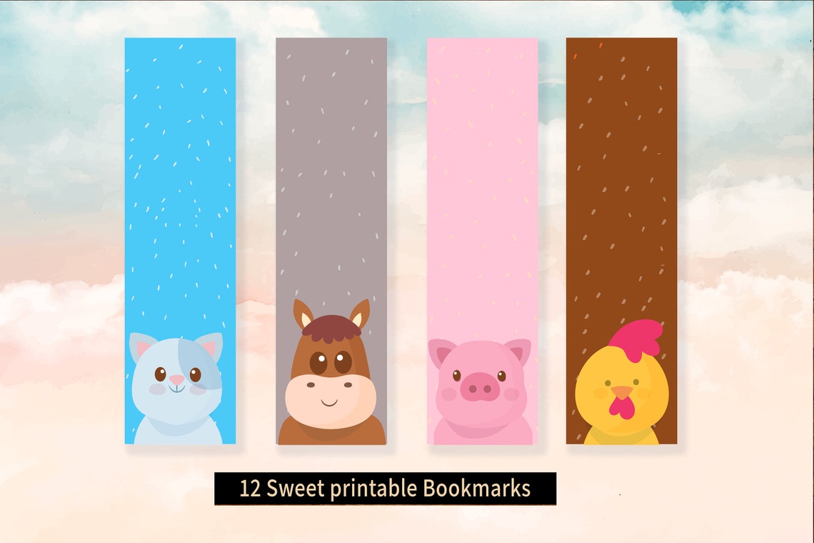 Printable Bookmarks Template Animals Bookmarks Printable - Etsy