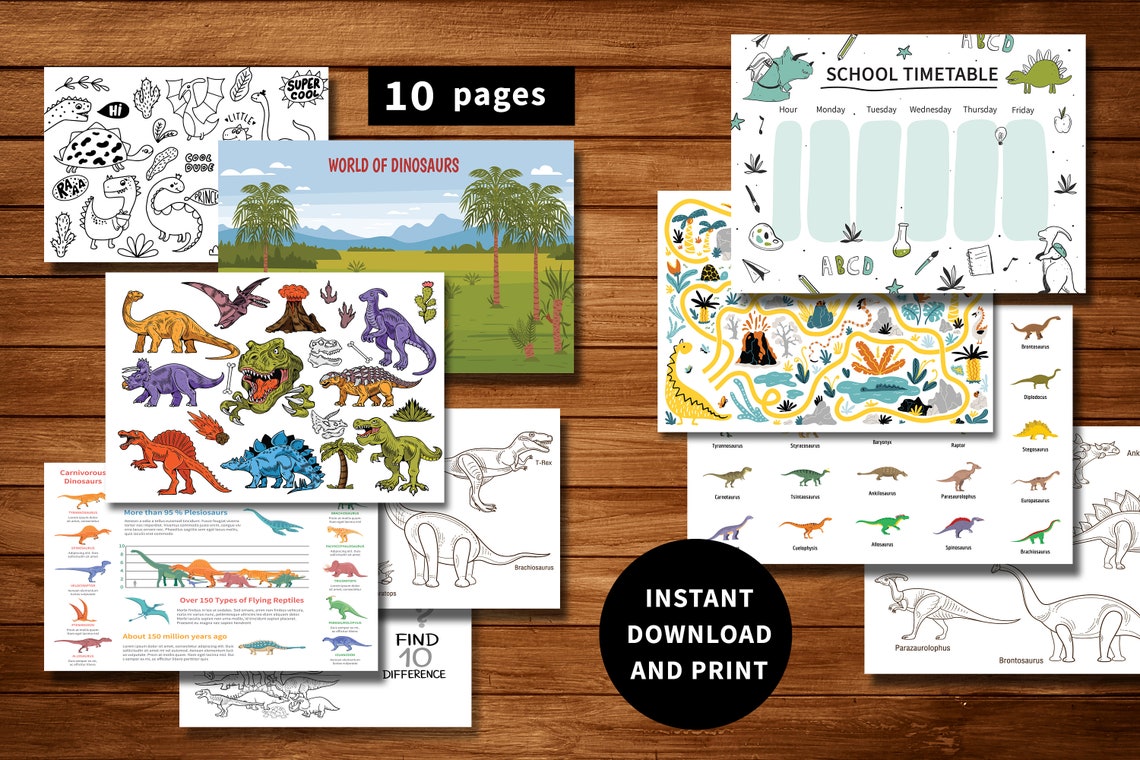 Dinosaur Homeschool Schedule Printable Scheduleweekly | Etsy