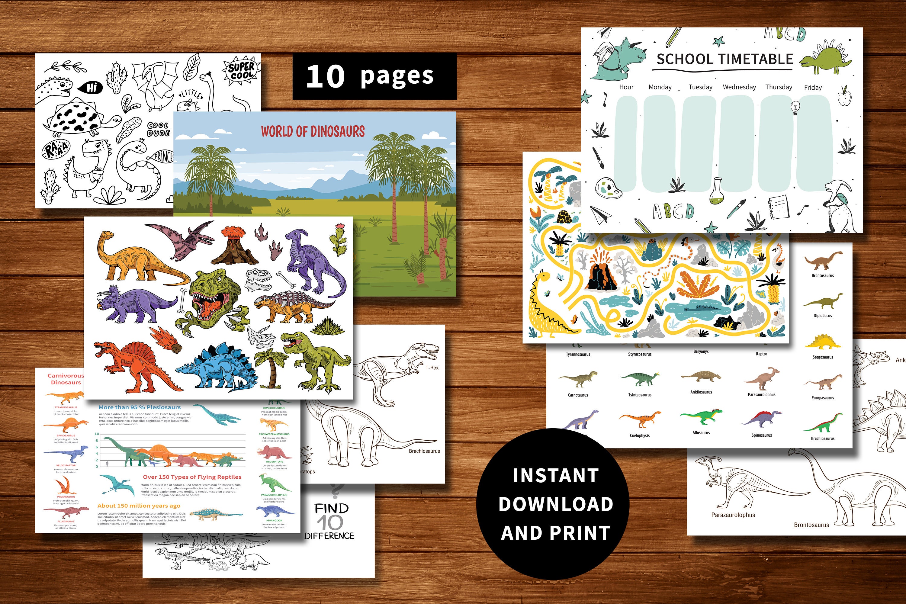 Dinosaur Homeschool Schedule Printable Scheduleweekly - Etsy