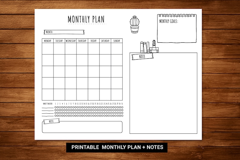 Daily Plan Monthly Plan Colouring Page BOOKMARKS Planner - Etsy