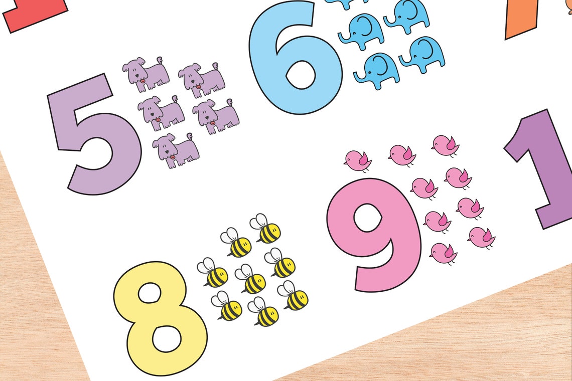 Numbers Chart counting Numbers-counting Animals toddler Chart, Learning ...