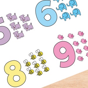 Numbers Chart: Counting Animals, Toddler Learning (digital Download) - Etsy