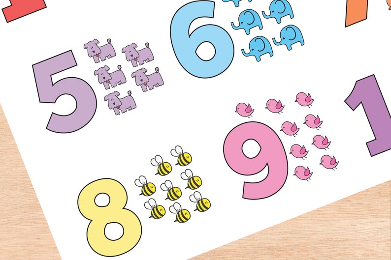 Numbers Chart counting Numbers-counting Animals toddler Chart, Learning ...