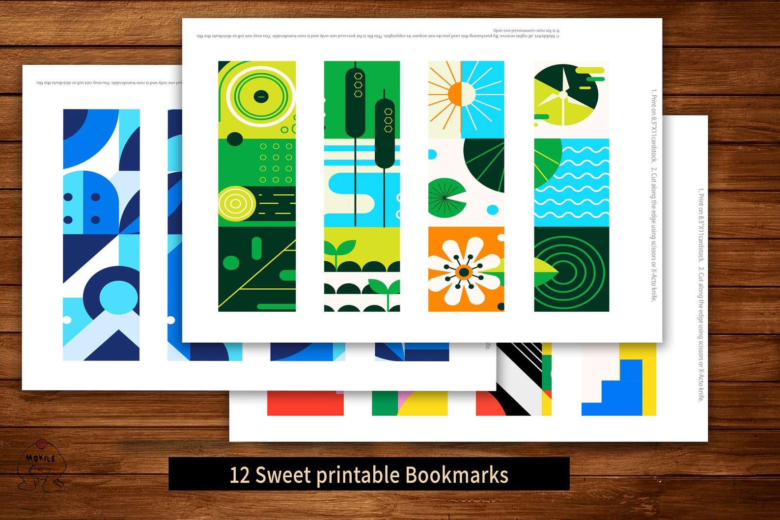 For Book, Printable Bookmarks Template, Printable Bookmarks Set ,for ...