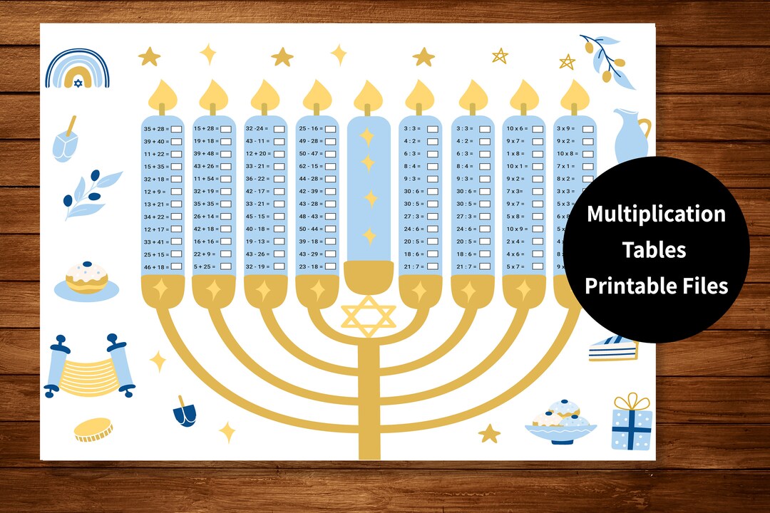 Hanukah, Math Worksheets & Multiplication Exercises | Multiplication ...