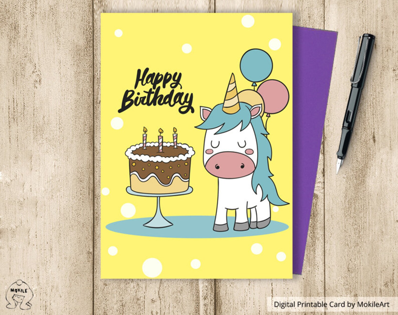 Unicorn Birthday Printable ,happy Birthday Unicorn , Printable Birthday ...
