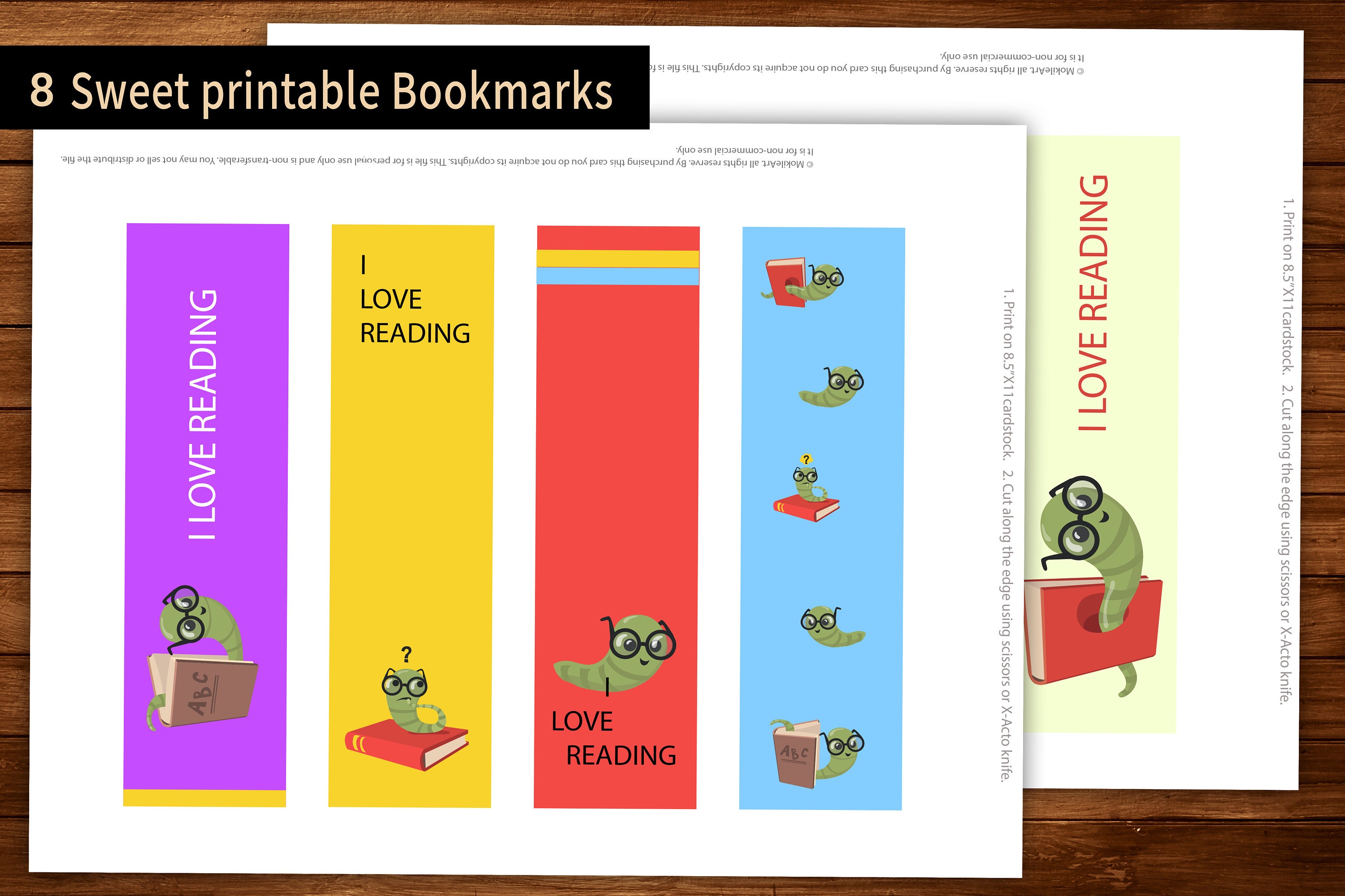 Bookmarks for Kids, Bookmarks Template, Printable BOOKMARKS, CUTE ...