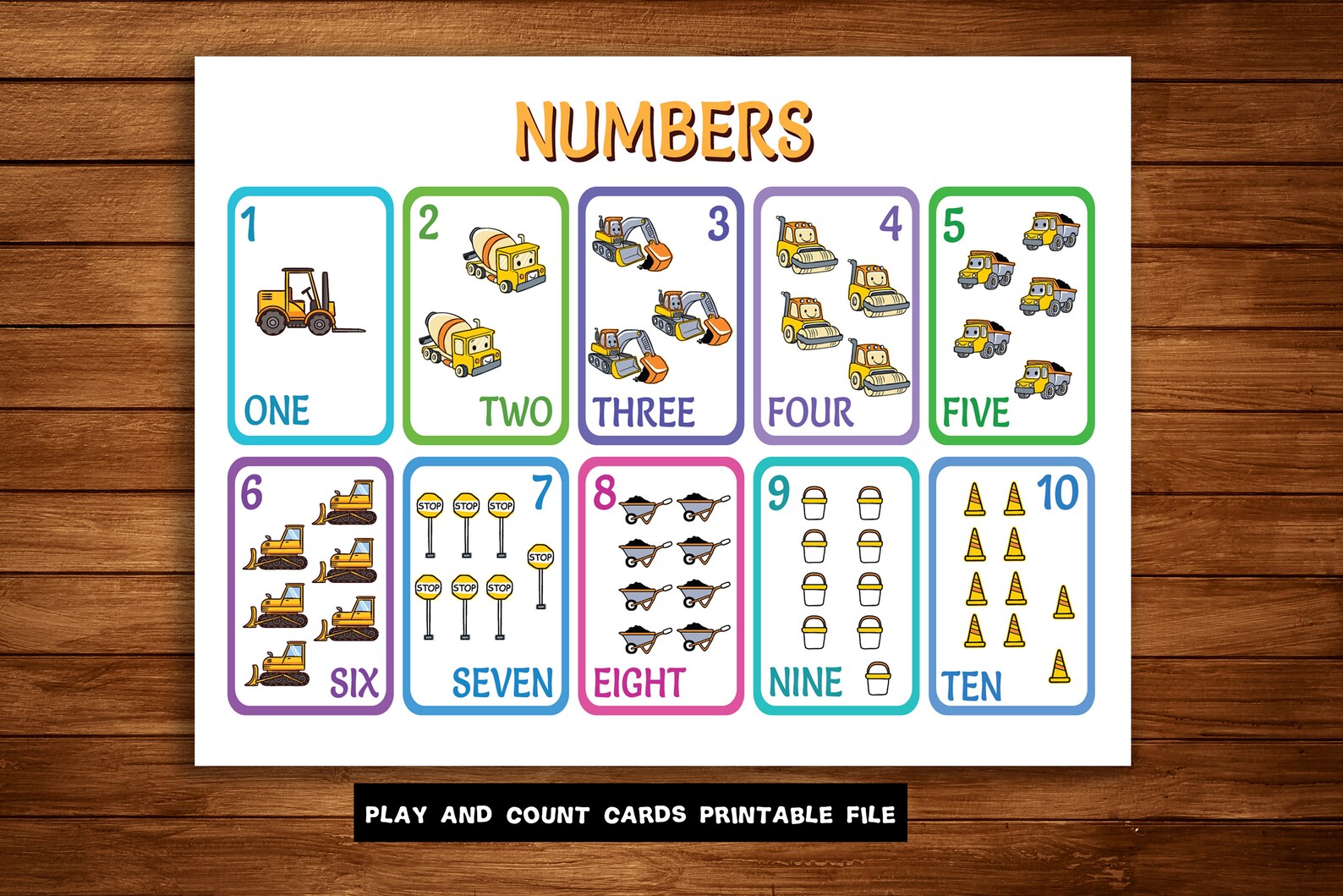 Construction Printable Construction Cards construction | Etsy