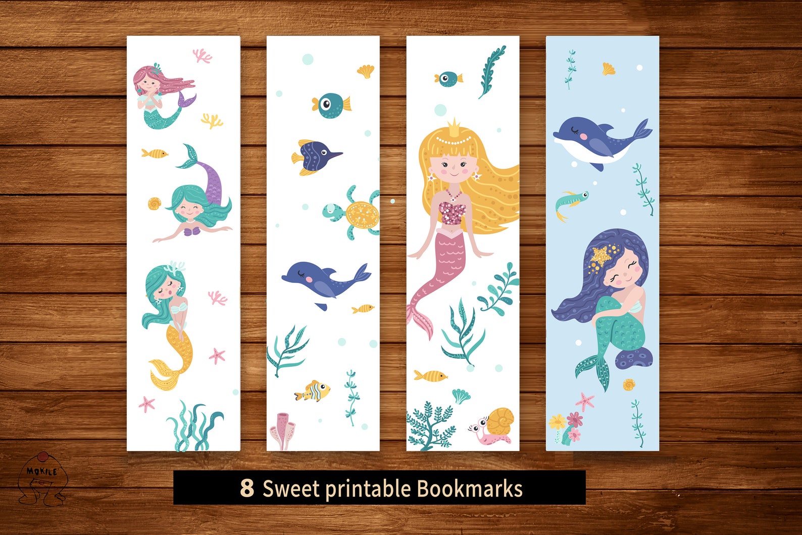 Printable Bookmarks Template, Mermaids Bookmarks, Printable Bookmarks ...