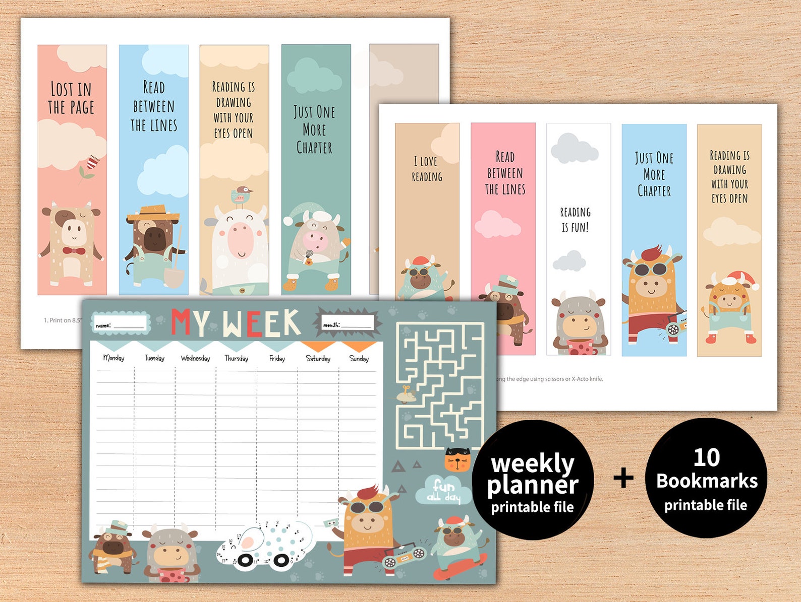 Printable Bookmarks Template, Bookmarks for Kids, Animals Bookmarks ...