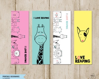 Printable Bookmarks Template, Animals Bookmarks, Printable Bookmarks ...