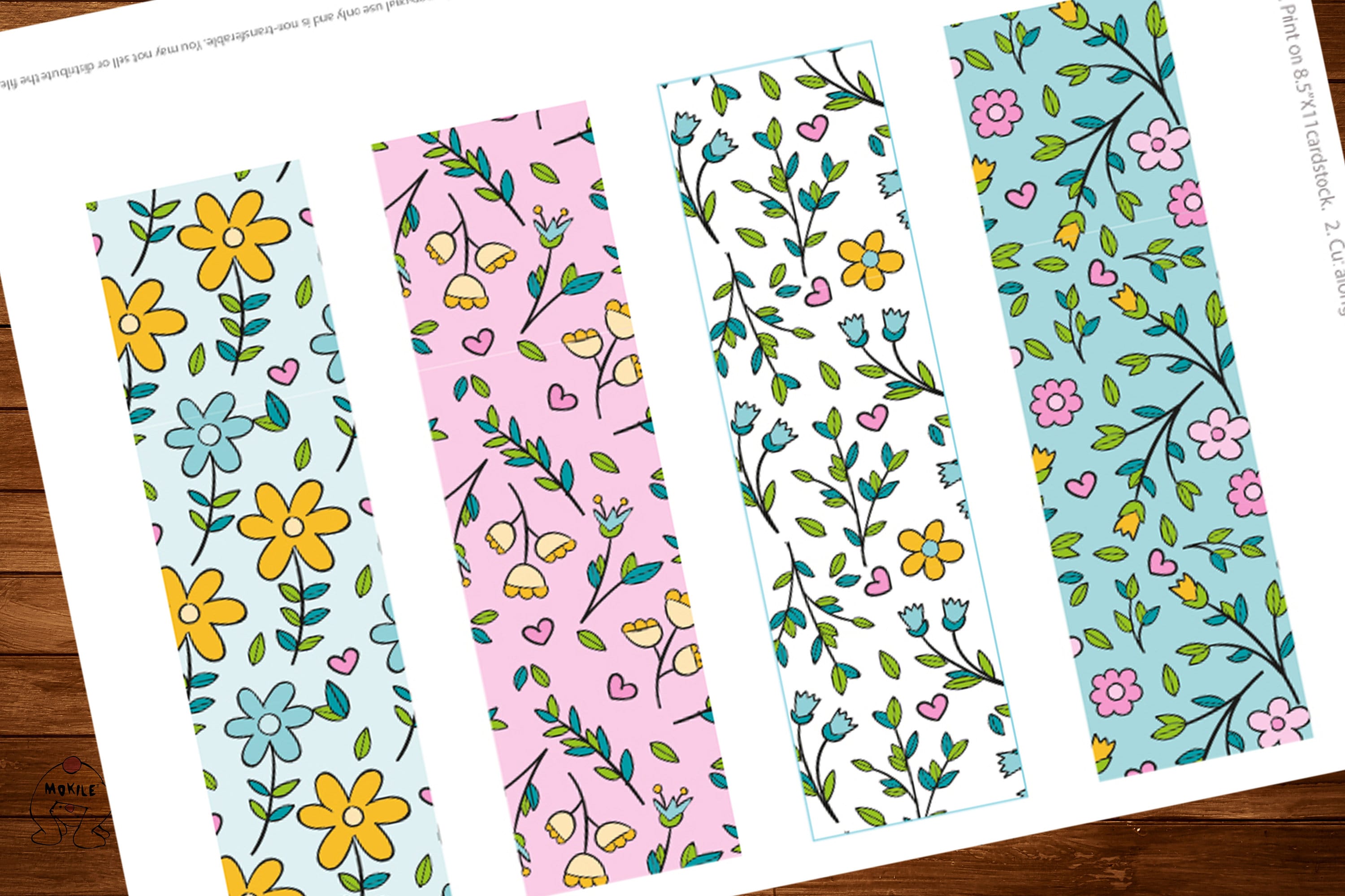 Printable Bookmarks Template Flowers Bookmarks Printable - Etsy