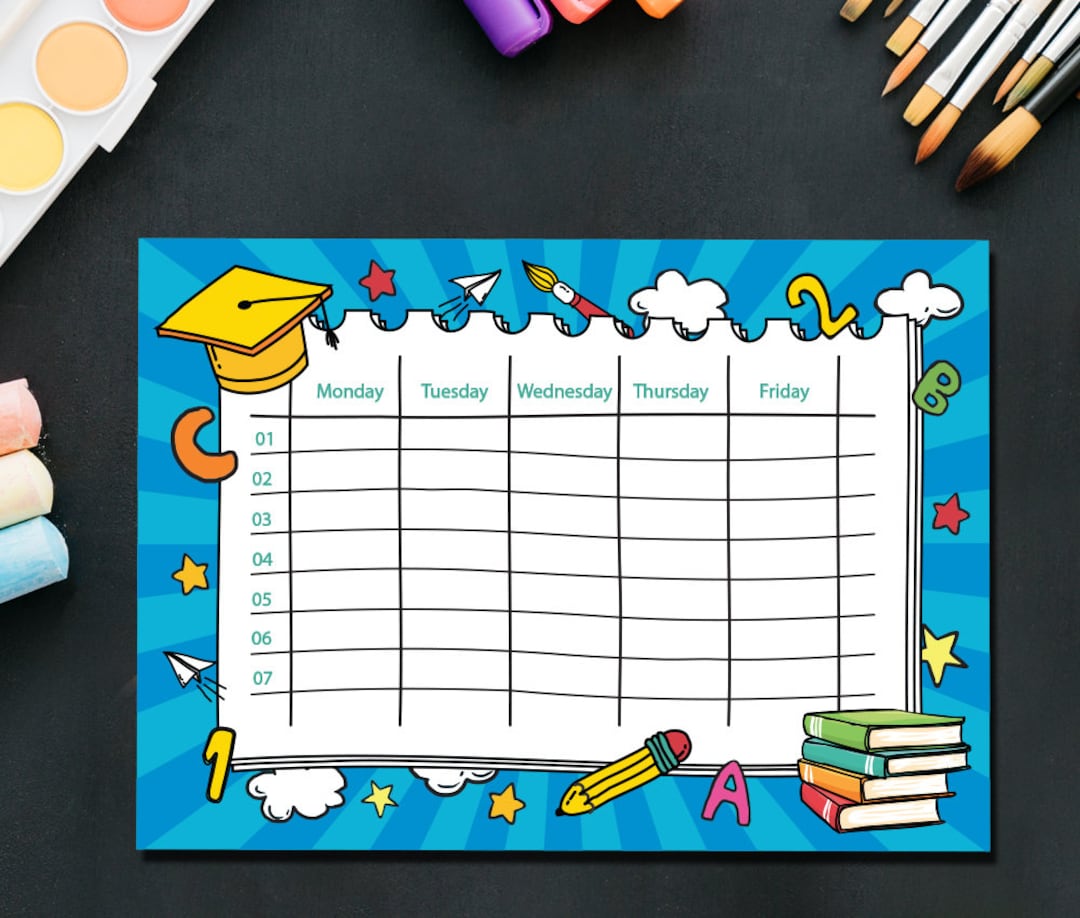 Weekly Schedule Printable,home School,hourly Planner,weekly Organizer ...