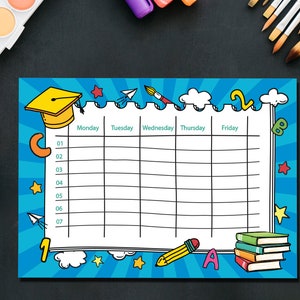 Weekly Schedule Printable,home School,hourly Planner,weekly Organizer ...