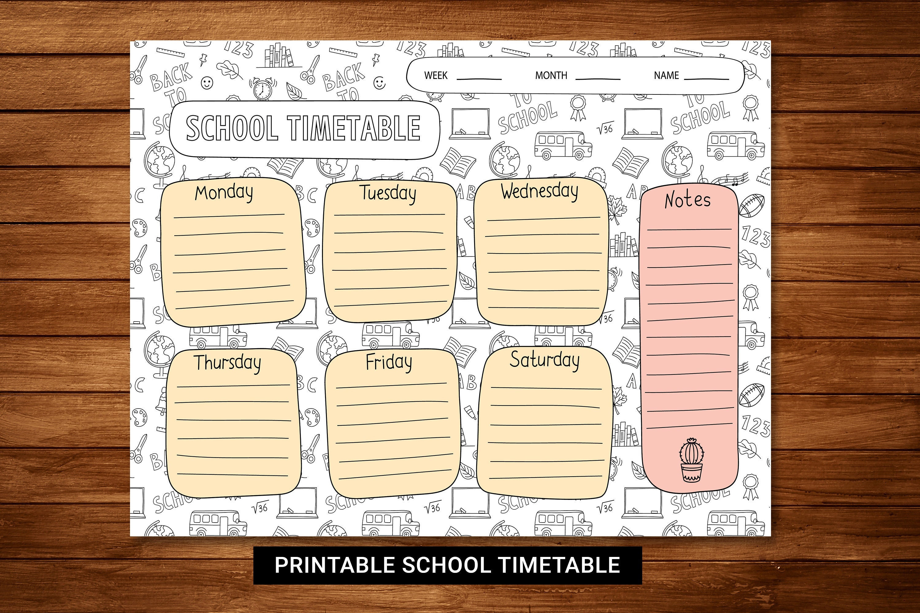 Printable School Planner: Daily, Weekly, Monthly Schedule & Coloring ...