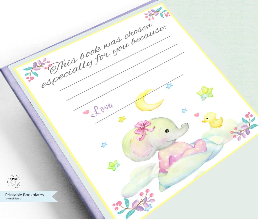 Bookplate Card,printable Bookplates,book Plates,elephant Book Plates ...