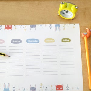 Kids Daily Schedule, Planner Printable, Activates Printable,printable ...