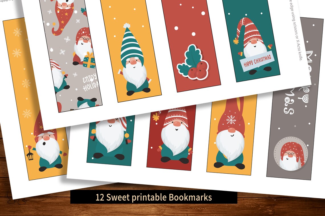 Printable Bookmarks Template Christmas Bookmarks Printable | Etsy