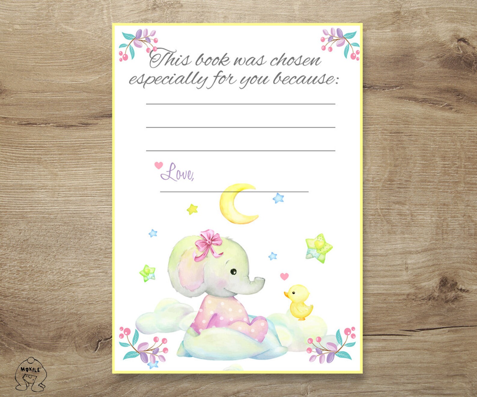 Bookplate Card,printable Bookplates,book Plates,elephant Book Plates ...