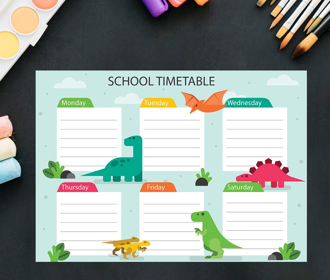 Dinosaur Homeschool Schedule,kids Daily, Printable Schedule,weekly ...