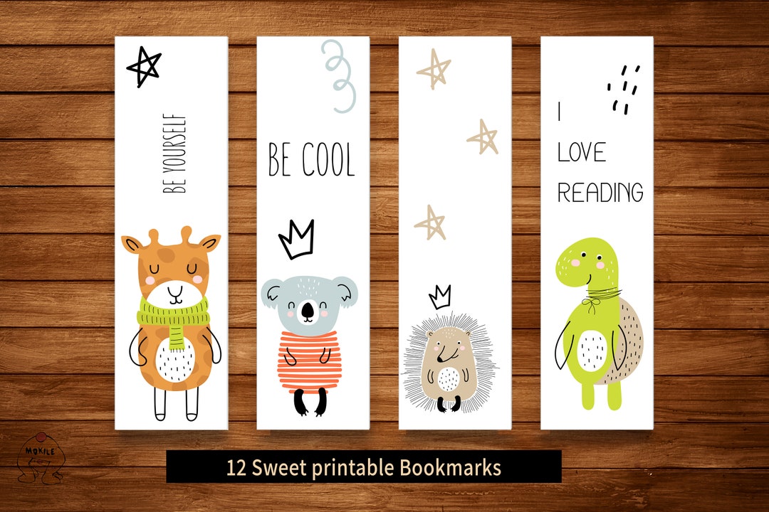 Printable Bookmarks Template Animals Bookmarks Printable - Etsy Canada