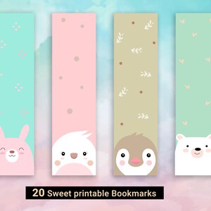 Bookmarks for Kids, Bookmarks Template, Animal Bookmarks, Printable ...