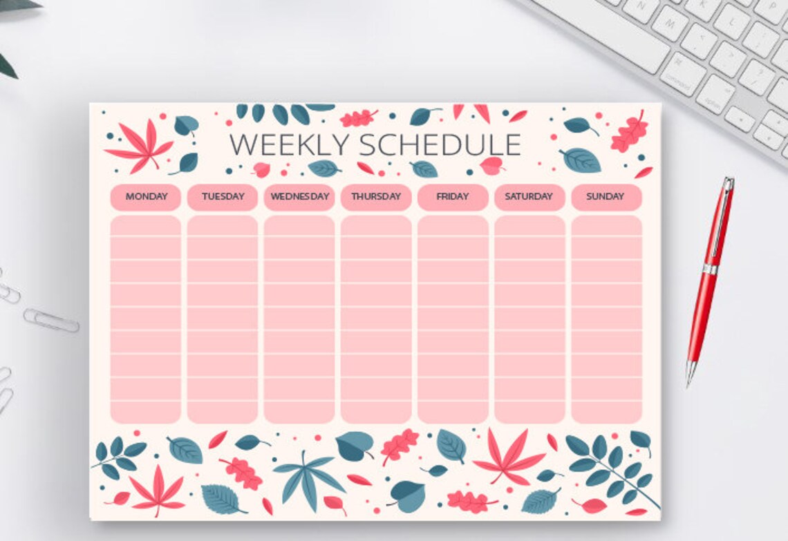 Weekly Schedule Printable, Planner Printable, Weekly Printable, Daily ...
