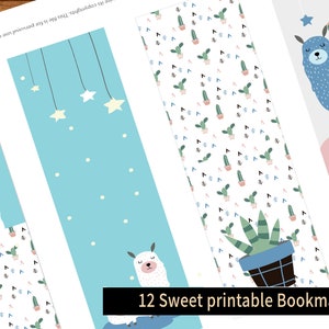Printable Bookmarks Template, Llama, Alpaca, Cactus Bookmarks ...