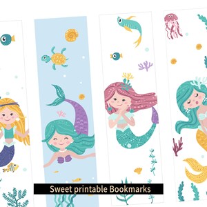 Printable Bookmarks Template, Mermaids Bookmarks, Printable Bookmarks ...