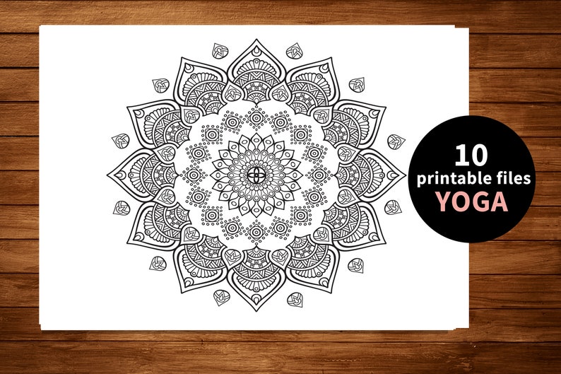 Yoga Poster Coloring Page Yogaa2 Printable Yoga Posteryoga | Etsy