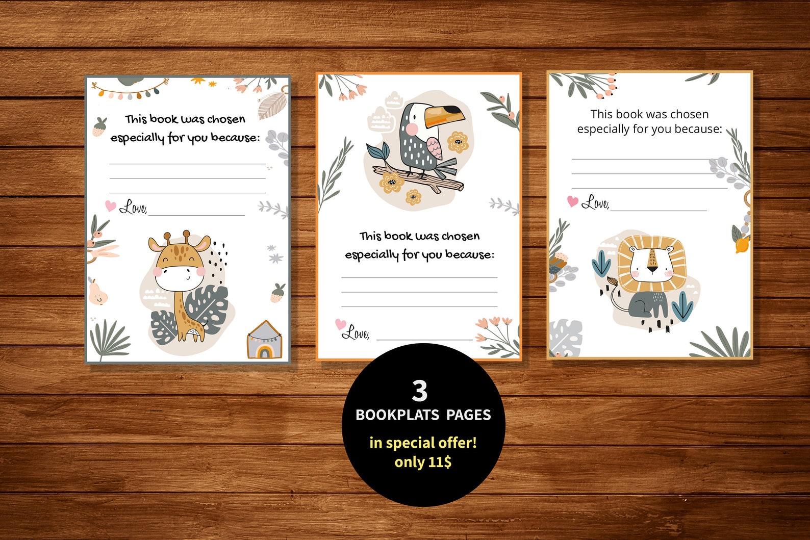 Printable Bookplate book Plates baby Shower Bookplate 3 - Etsy