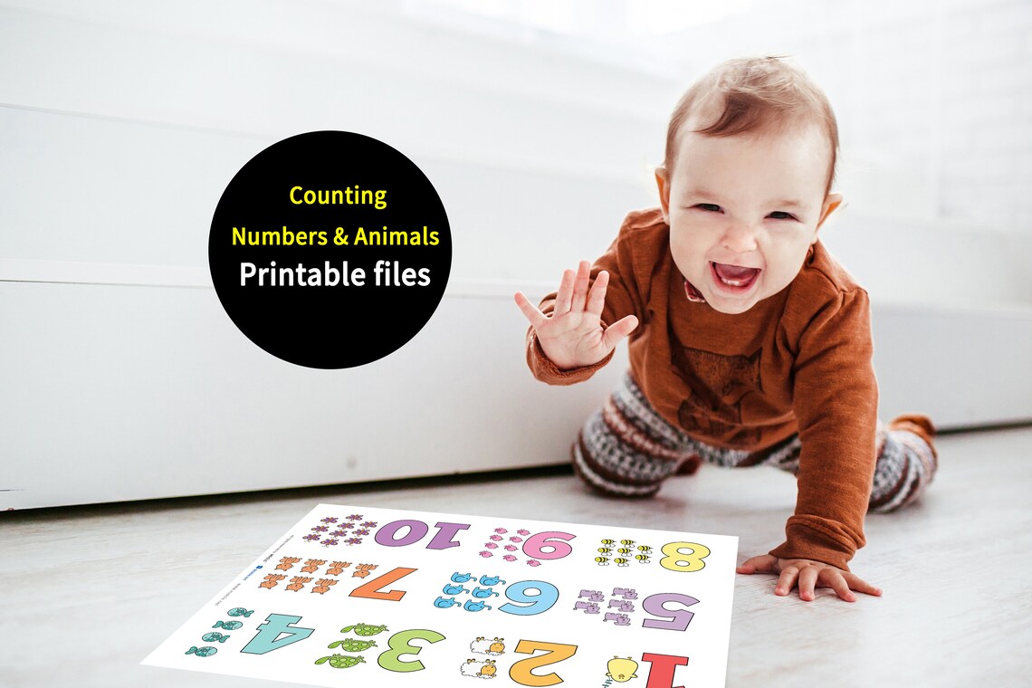 Numbers Chart counting Numbers-counting Animals toddler Chart, Learning ...