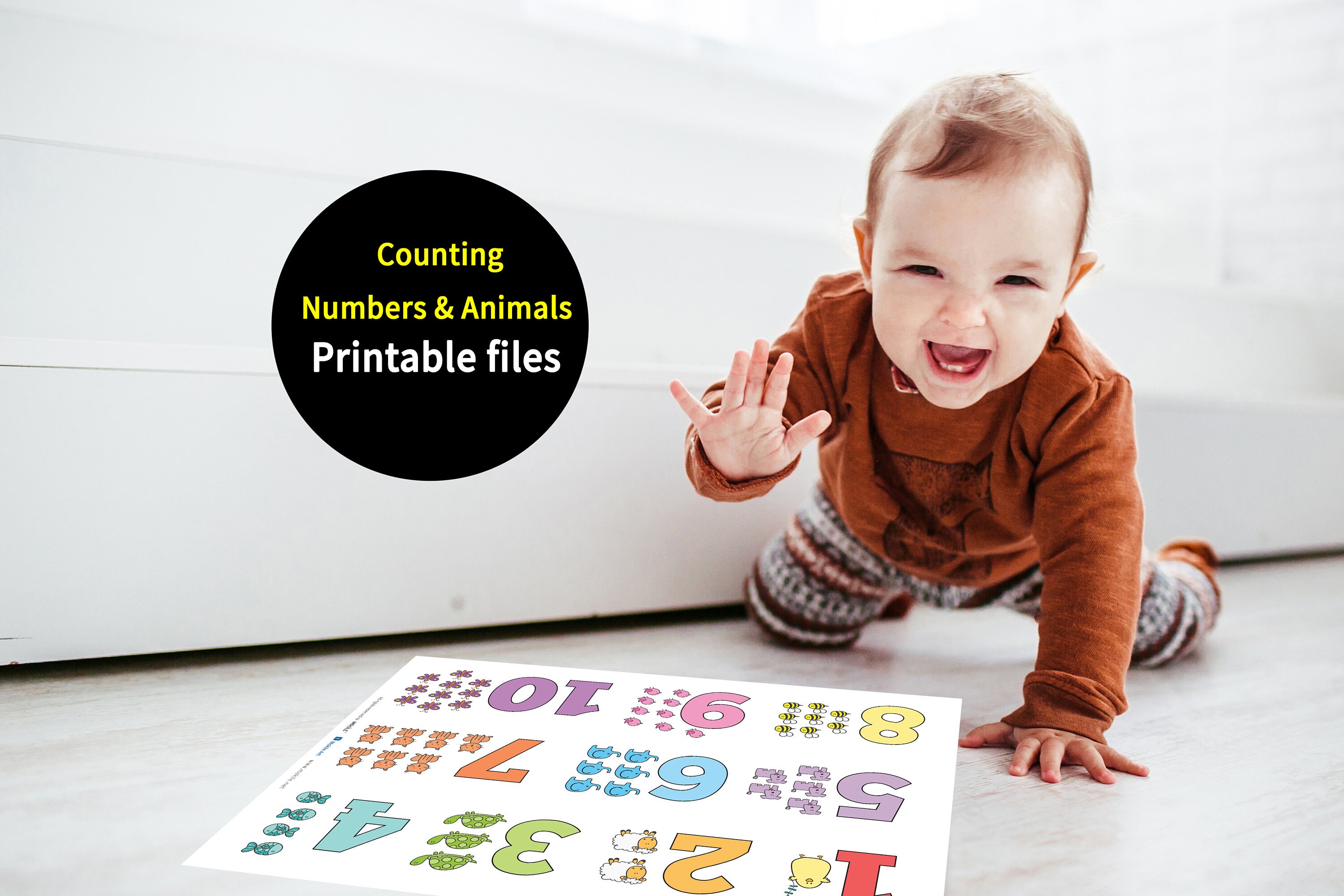 Numbers Chart counting Numbers-counting Animals toddler Chart, Learning ...