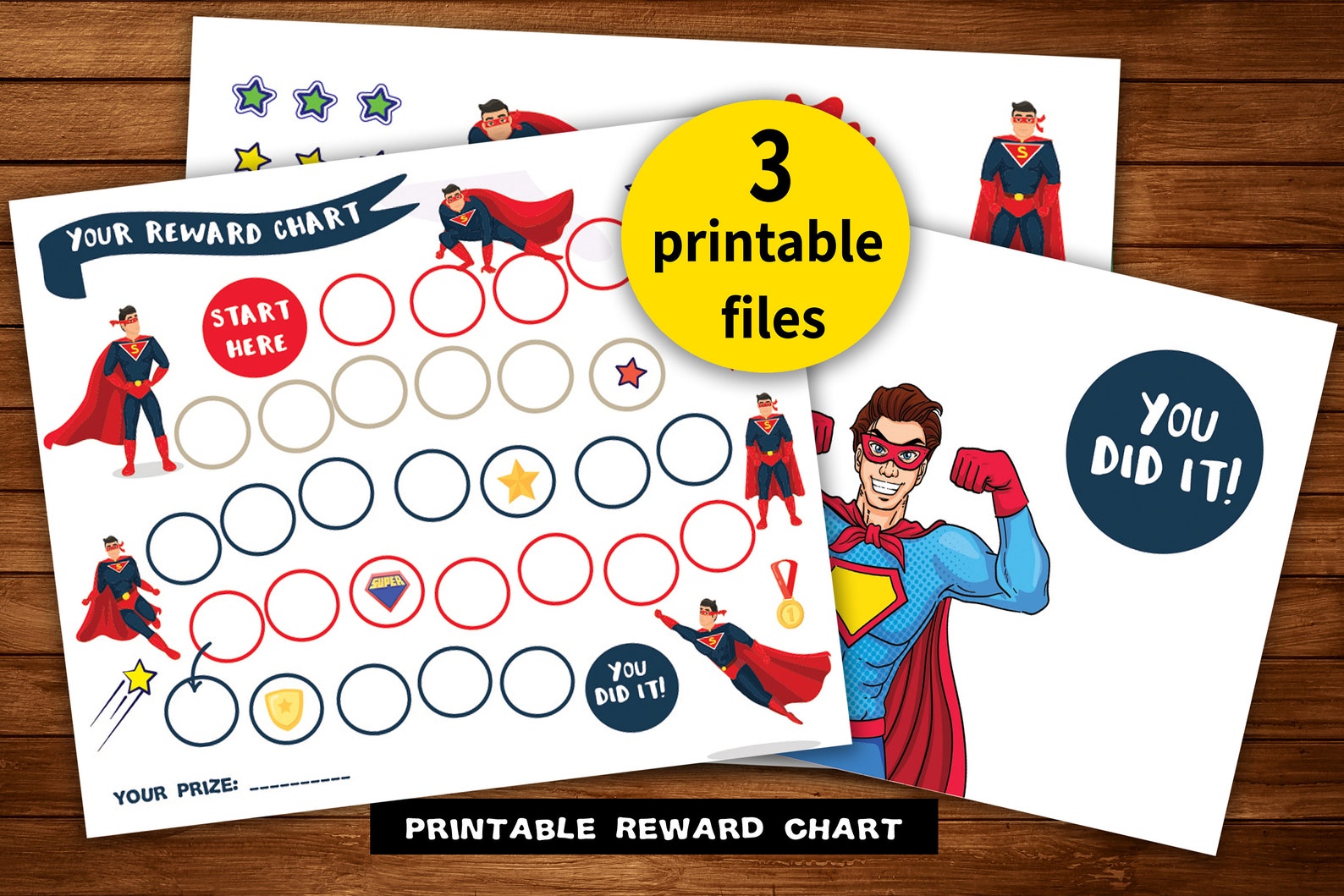 Reward Chart - Super Hero Reward Chart - Sticker Chart, Instant ...