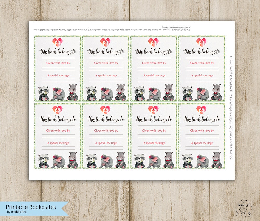 Printable Bookplates,book Plates,baby Shower Bookplate,instant Download ...