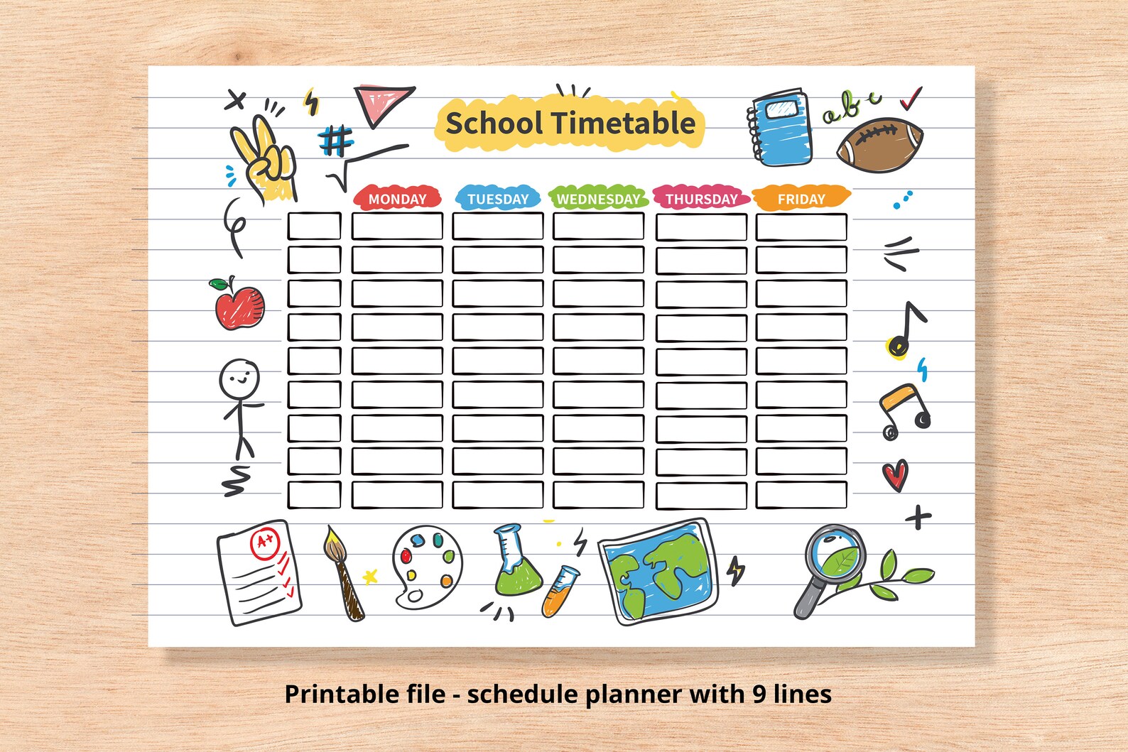 Kids Daily Schedule, Planner Printable, Gift for Kid,printable Planner ...